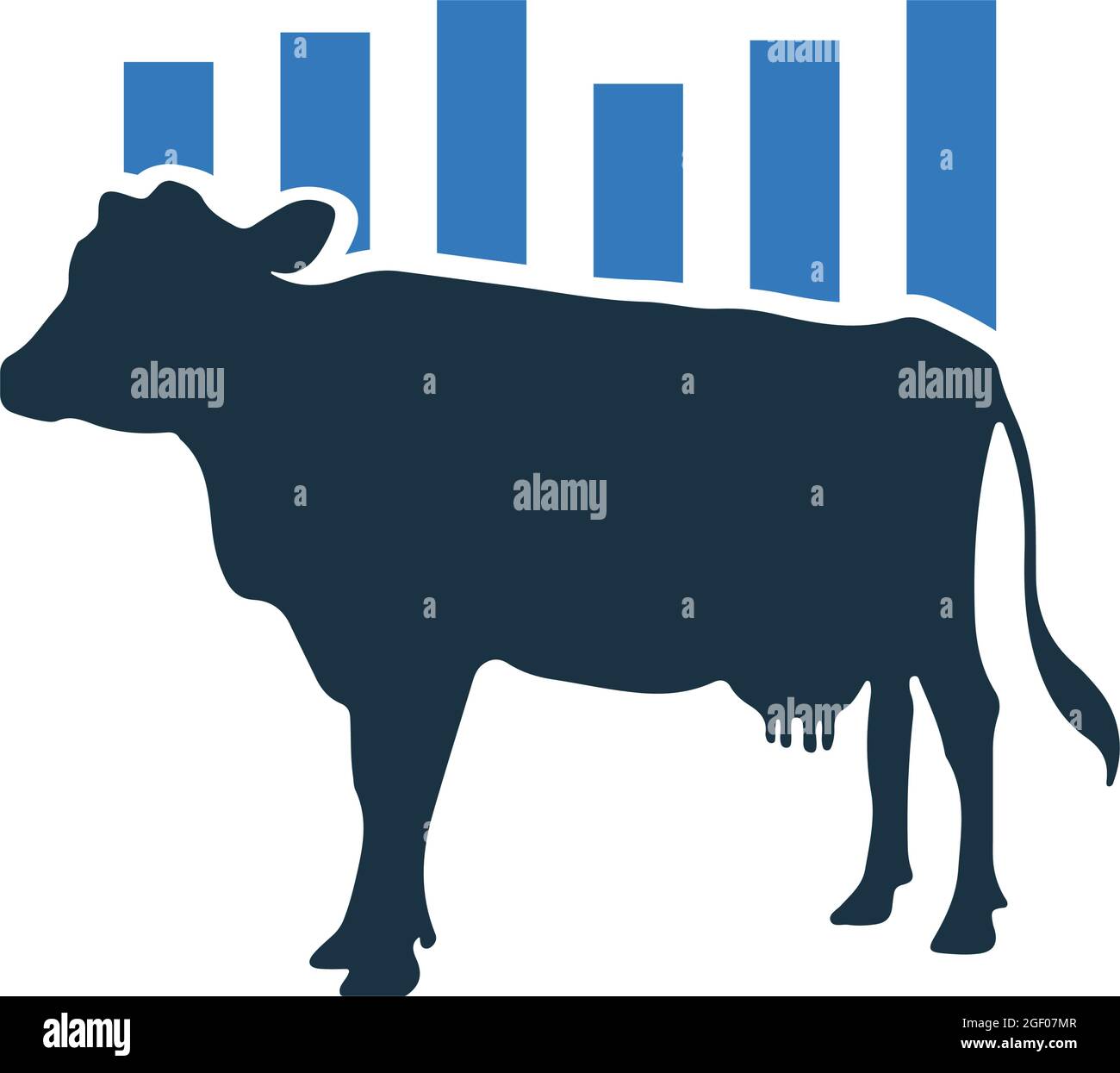 Bull chart, fence, cow graph icon. Beautiful design and fully editable ...