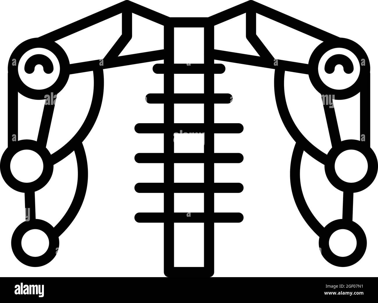 Exoskeleton hand icon outline vector. Artificial robot. Body tech Stock ...