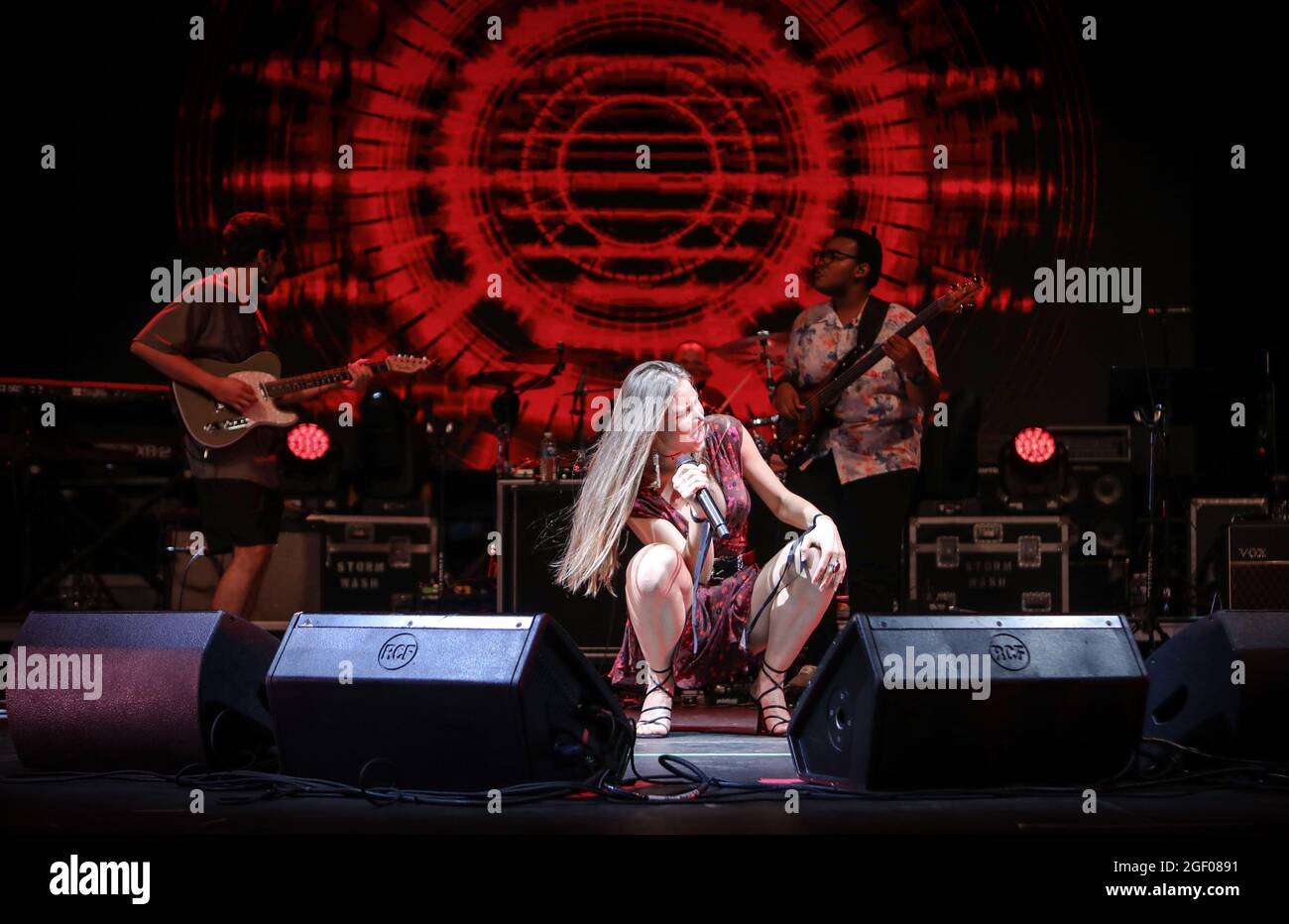 MIAMI, FL - AUGUST 21: Delic performs at Cosquin Rock USA at Island ...