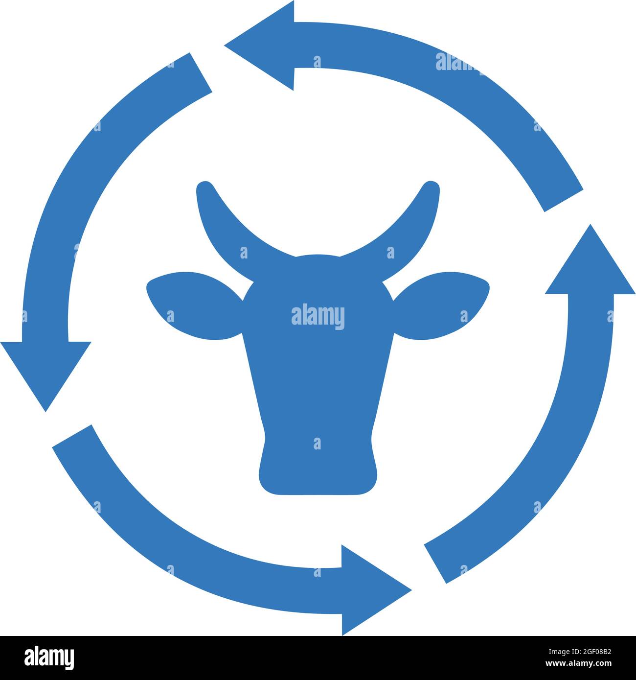 Cow, bull, change, recycle, refresh, rotate icon is isolated on white ...