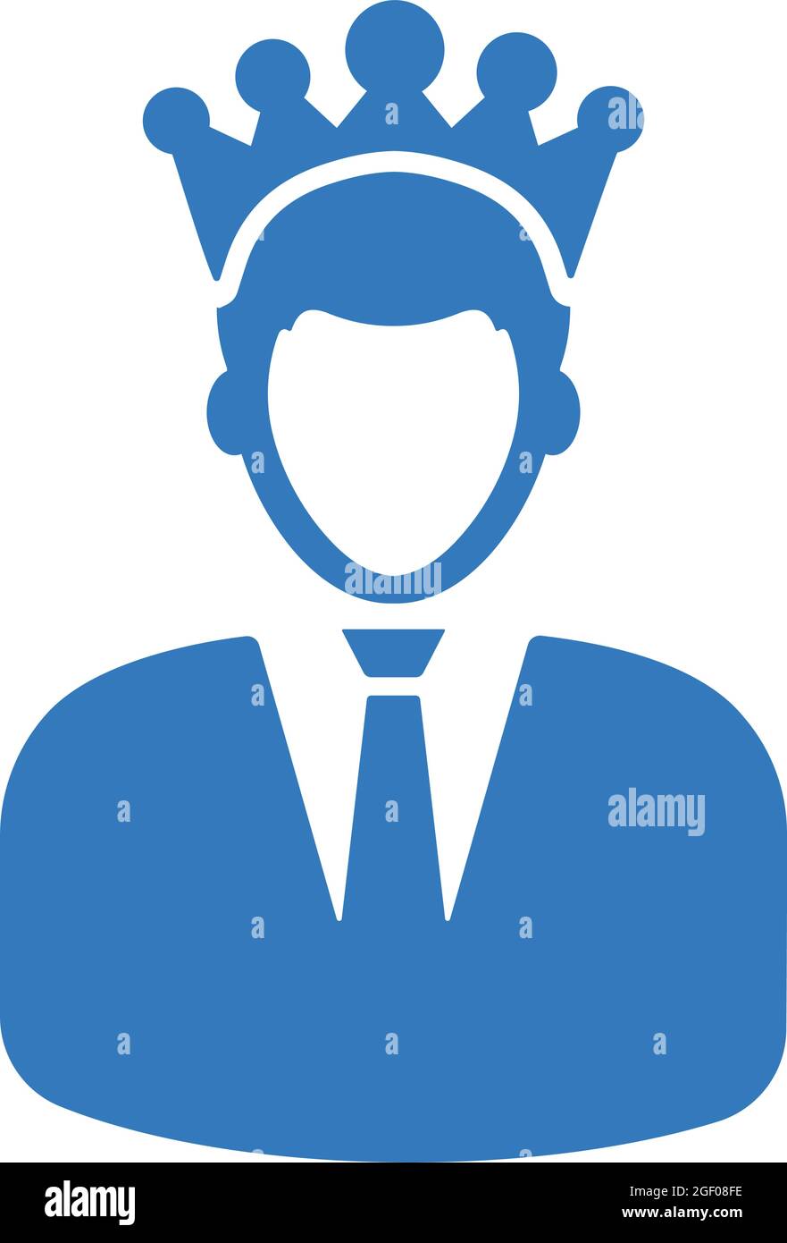 Boss, crown, king, monarchy icon is isolated on white background ...