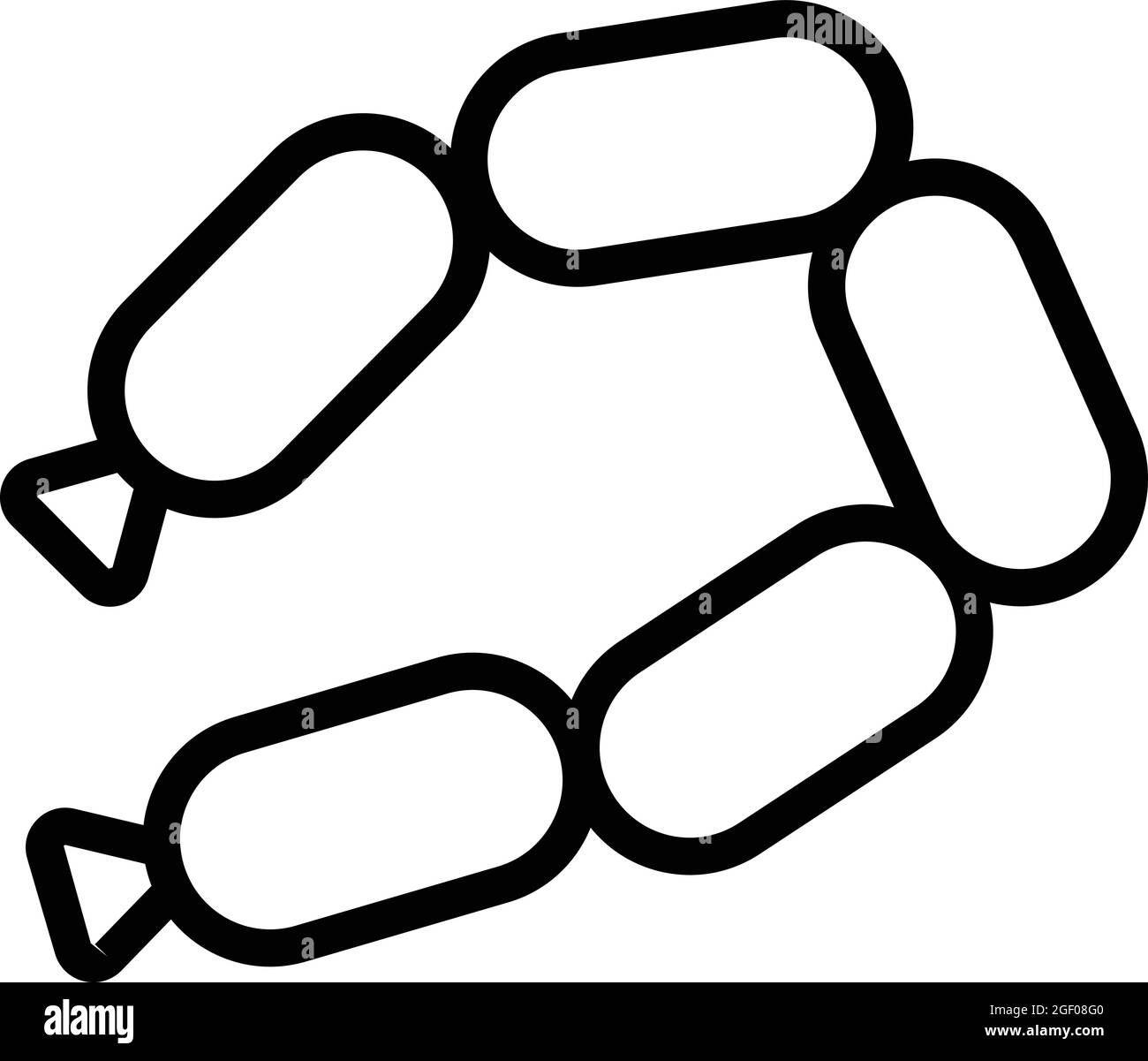 Sausage icon outline vector. Fork bbq. Meat slice Stock Vector Image ...