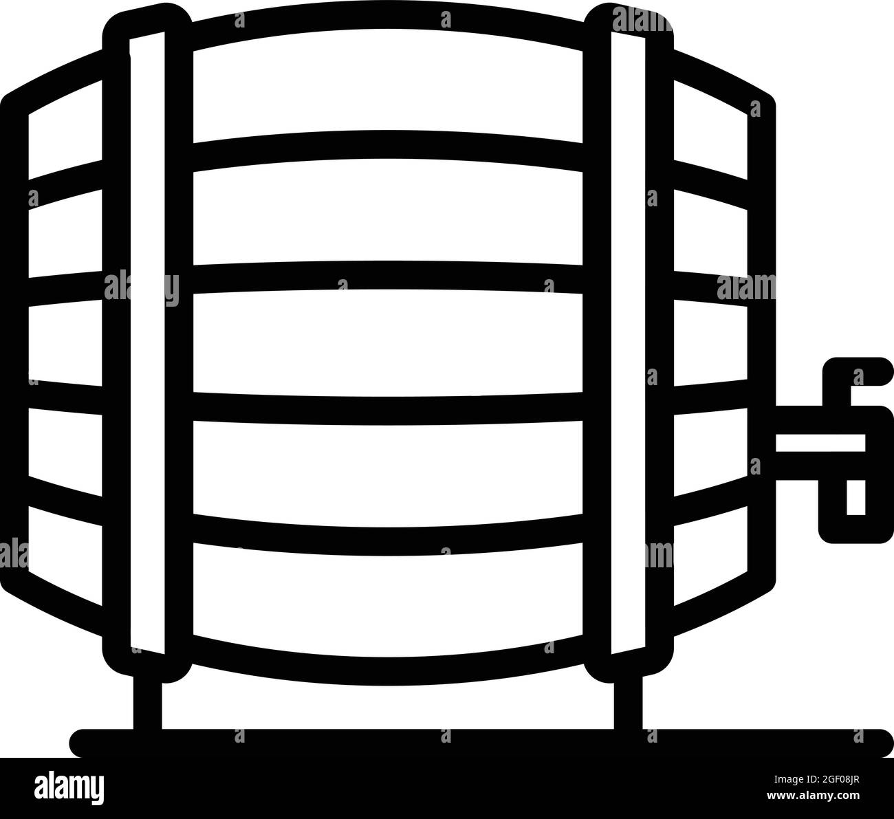 Wine barrel icon outline vector. Wooden beer. Cask whiskey Stock Vector ...