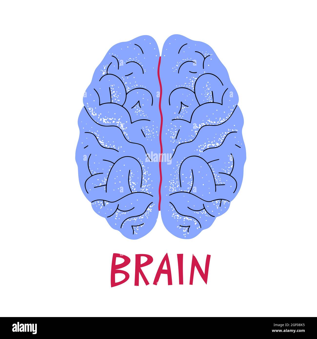 Human brain illustration. Vector medicine illustration in cartoon style ...