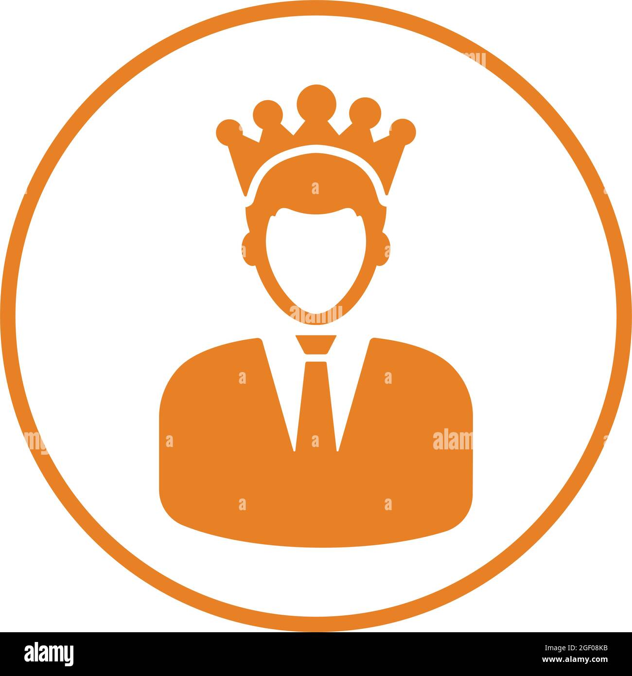 Boss, crown, king, monarchy icon is isolated on white background ...
