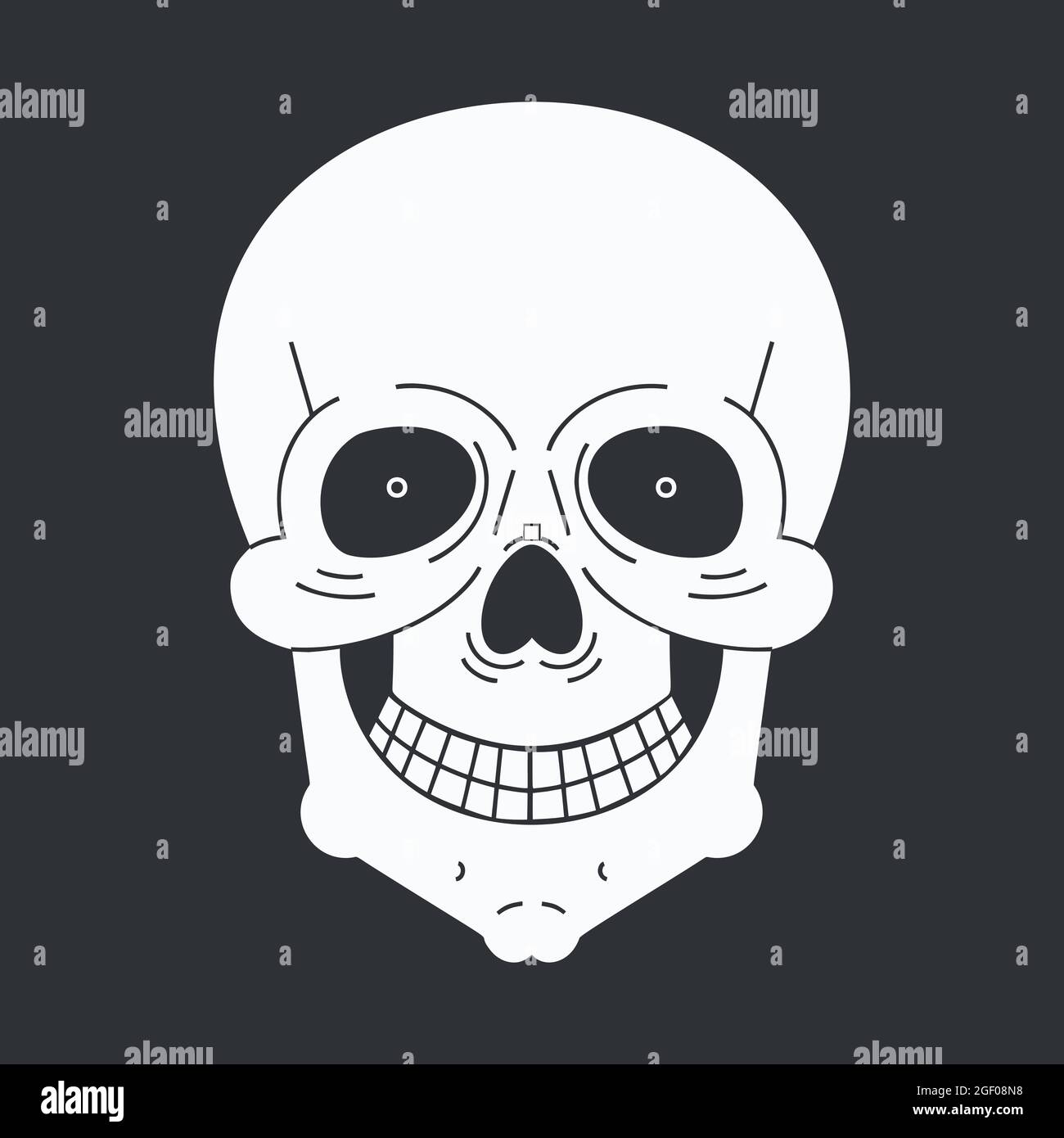 Human scull illustration. Vector skeleton illustration. Isolated ...