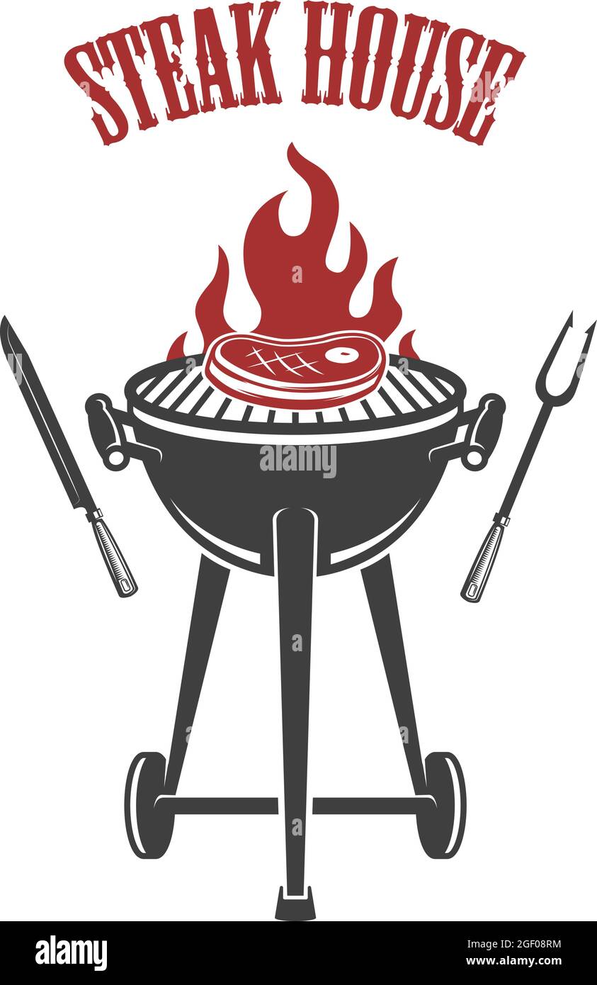 Vintage barbecue party invitation grill food menu card Cut Out Stock ...