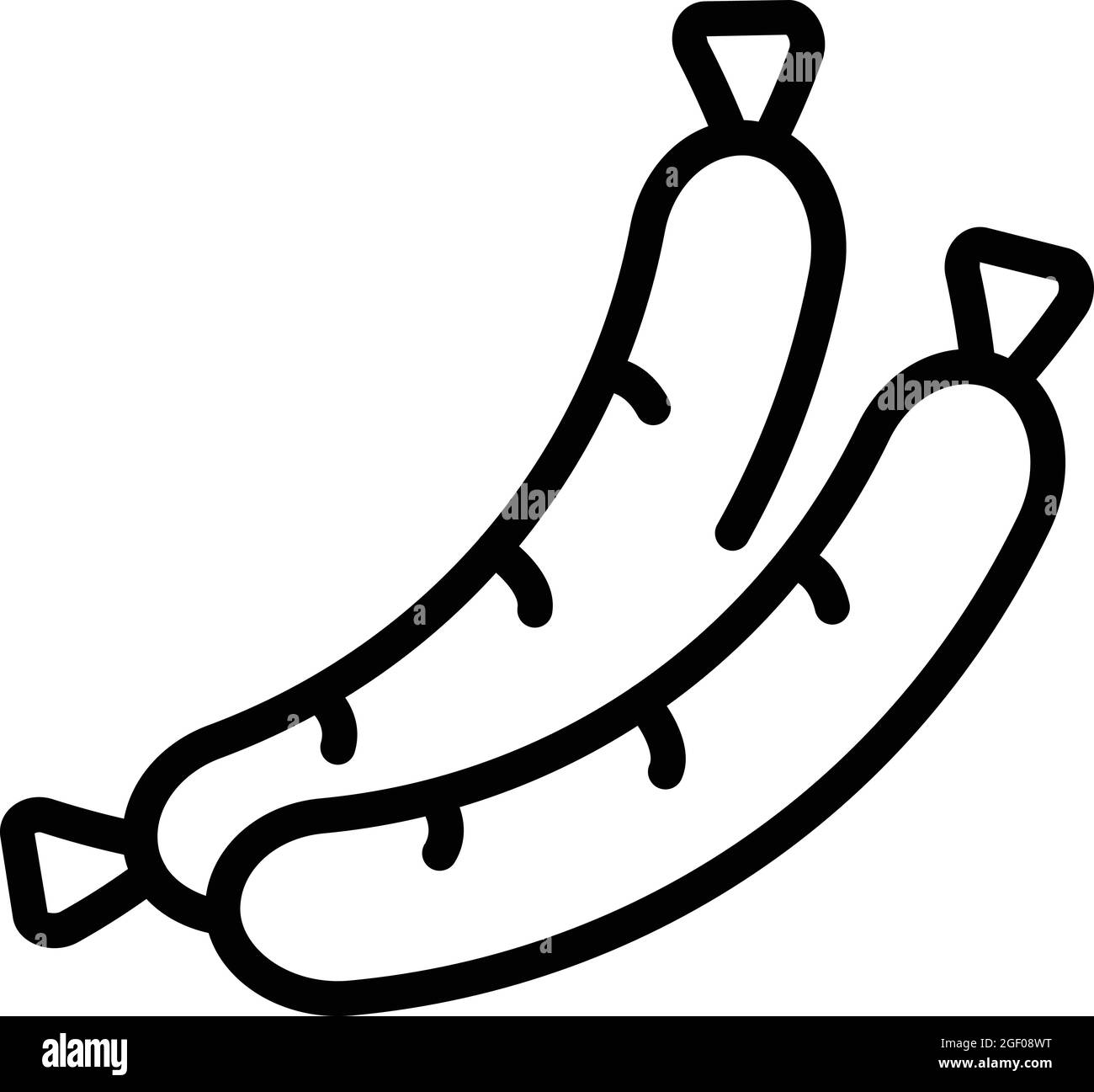 Pork sausage icon outline vector. Hot fork. Cooked meat Stock Vector ...