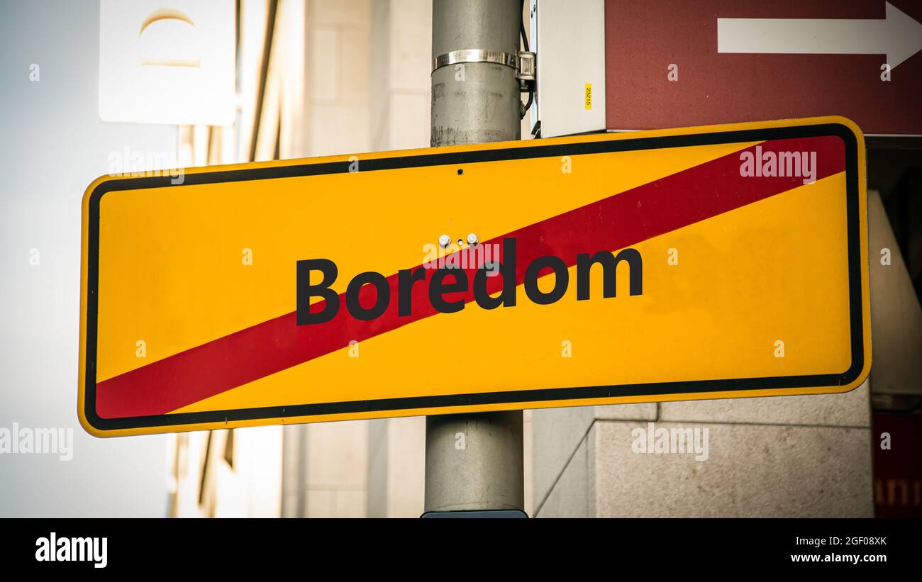 Street Sign the Direction Way to Adventure versus Boredom Stock Photo ...