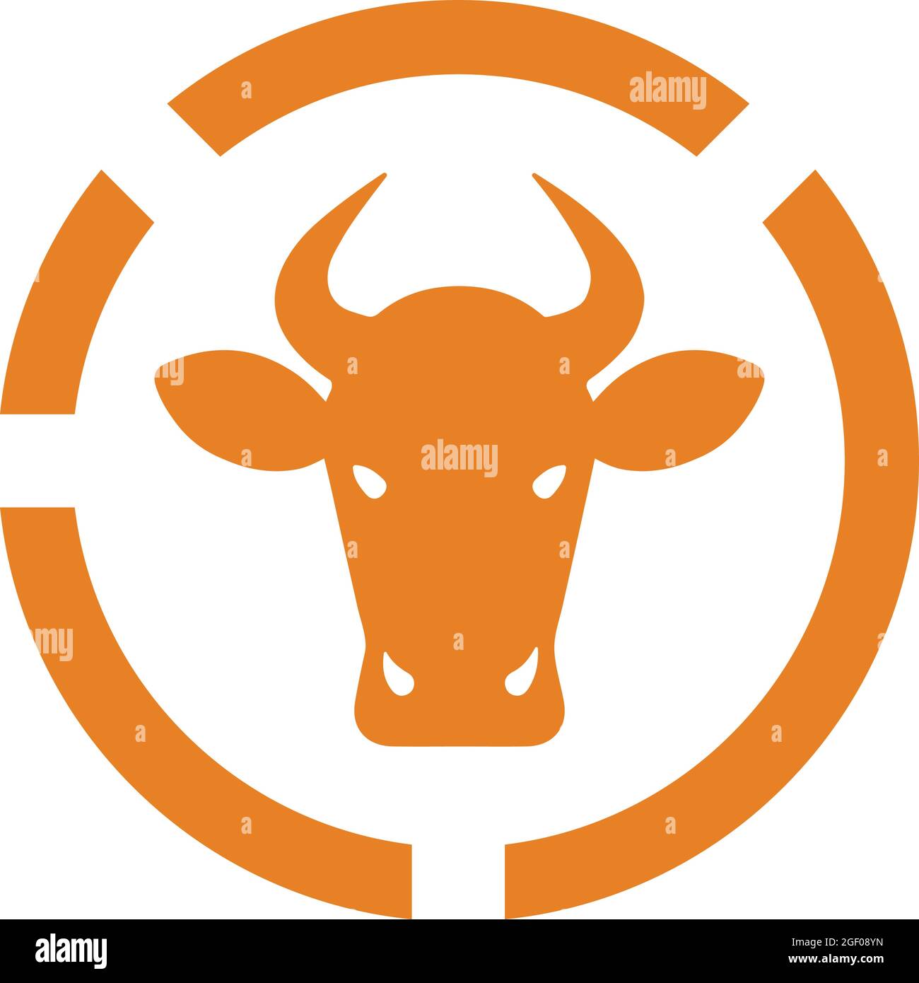 Bull chart, cow, livestock icon is isolated on white background. Simple ...