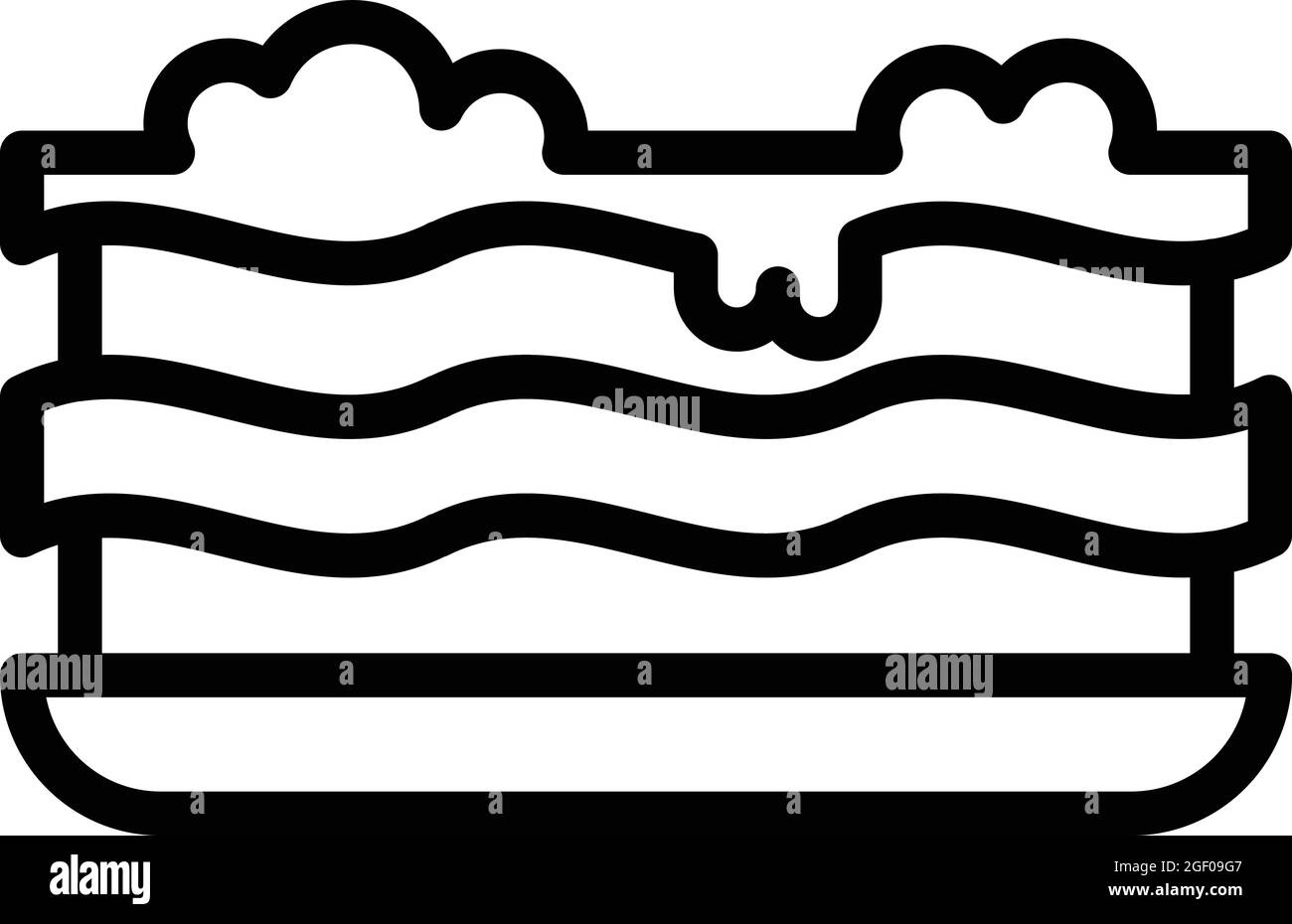 Bolognese lasagna icon outline vector. Lasagne pasta. Italian food ...