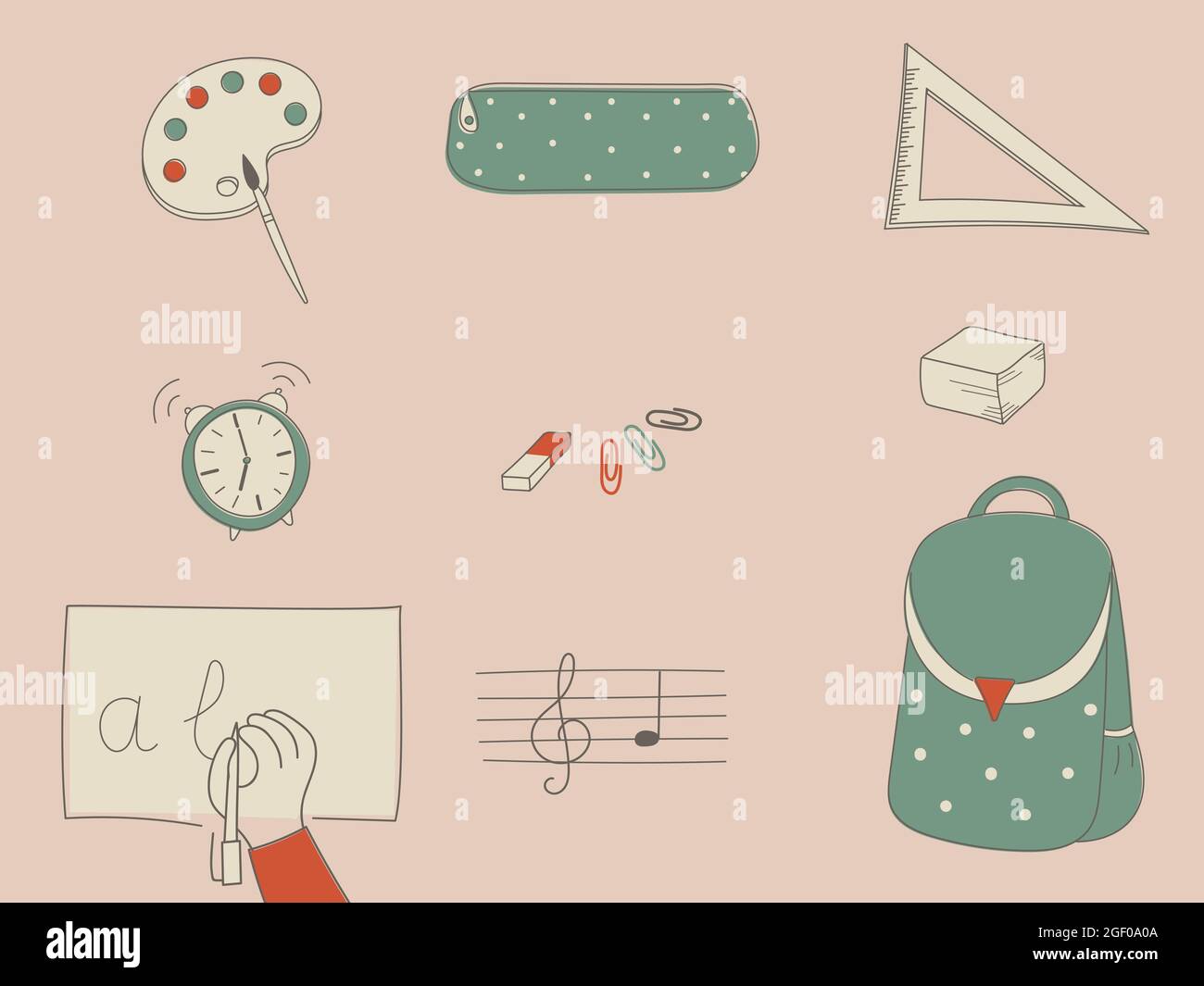 School backpack child hand Stock Vector Images - Alamy