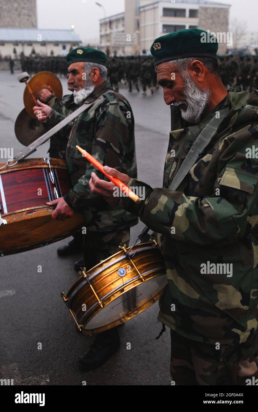 Band members of the Afghan national army perform during the Kandak ...