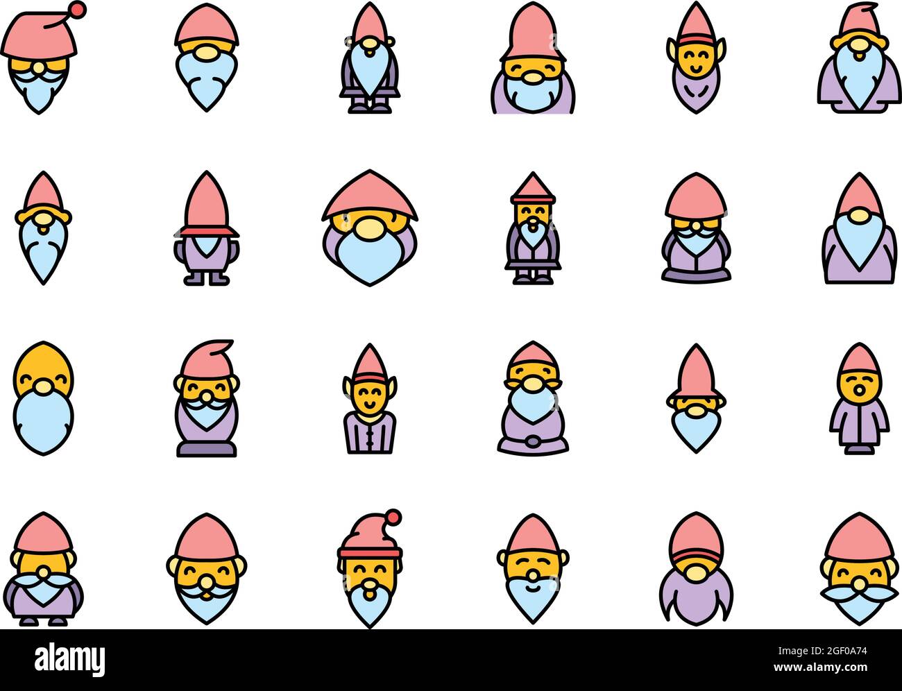 Garden gnome icon. Outline garden gnome vector icon thin line color ...