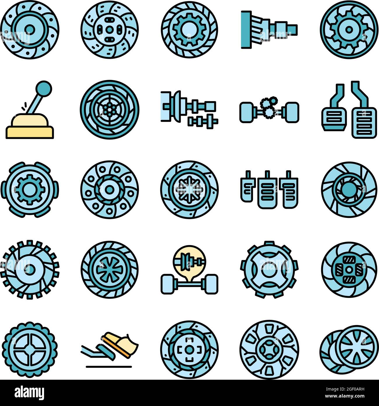 Clutch icon. Outline clutch vector icon thin line color flat on white ...