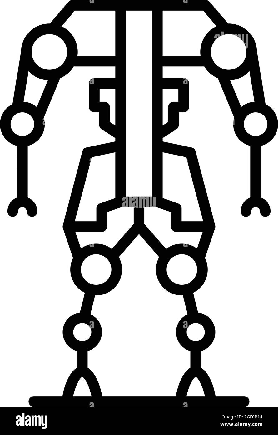 Body tech icon outline vector. Exoskeleton suit. Artificial man Stock ...