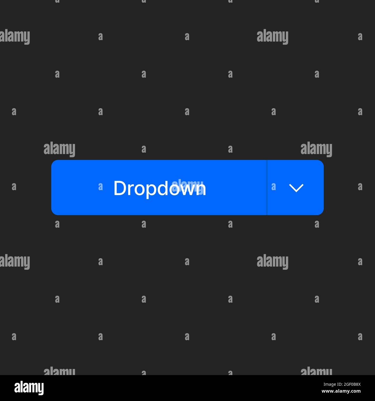 Dropdown Button. Simple Blue Rectangular Icon. Vector illustration ...