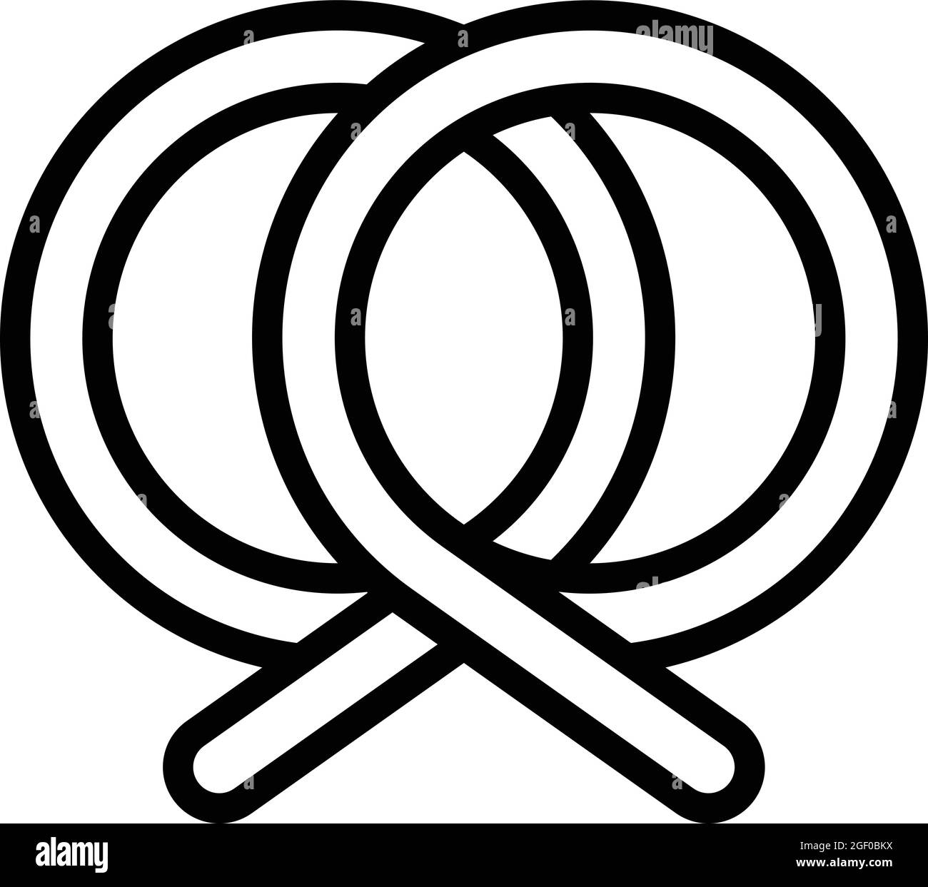 German pretzel icon outline vector. Bavaria bretzel. Salty pretzel ...