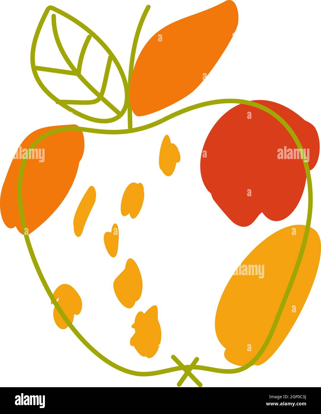 Apple in the boho style. A line and a spot Stock Vector Image & Art - Alamy