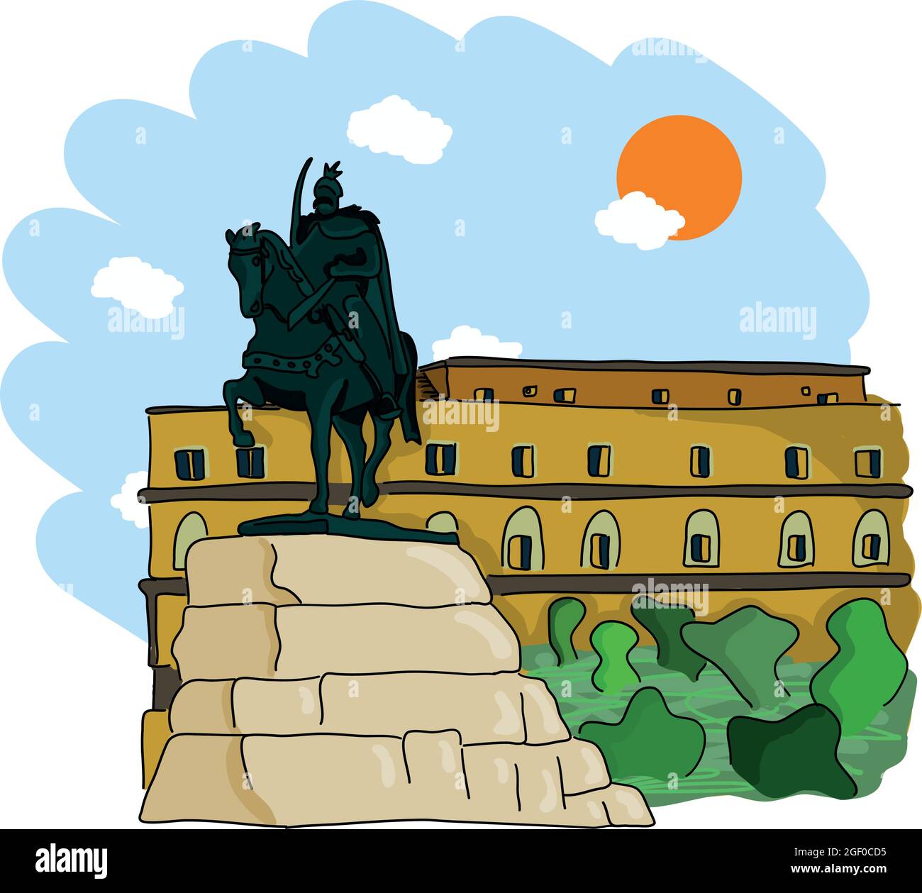 Statue skanderbeg skanderbeg square tirana Stock Vector Images - Alamy