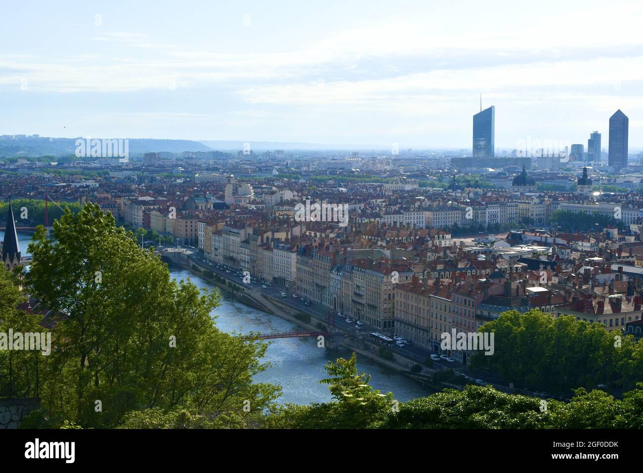 An aerial view of beautiful Lyon cityscape, France Stock Photo - Alamy