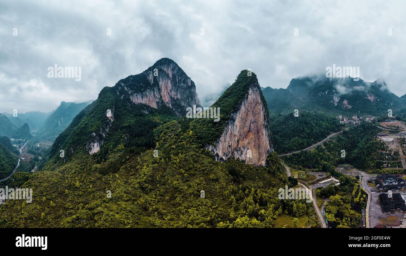Guizhou ziyun county climbing bases Stock Photo - Alamy