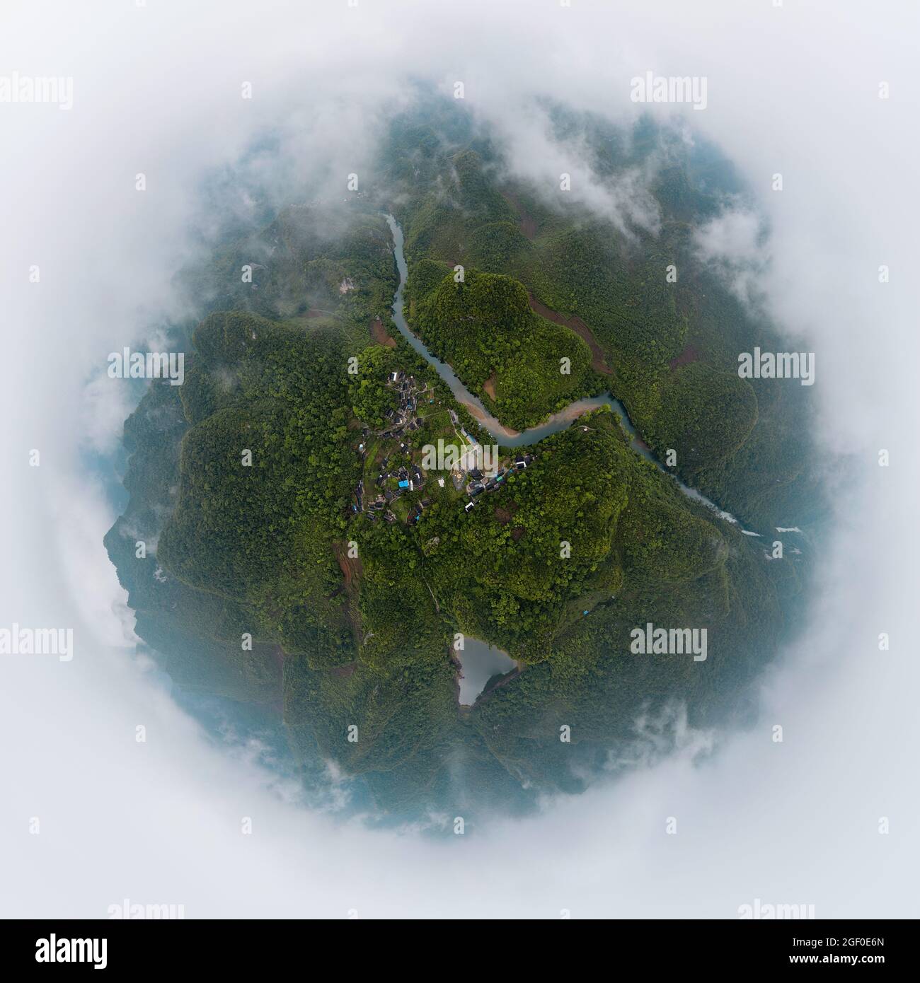 Guizhou ziyun county convex river scenery Stock Photo - Alamy