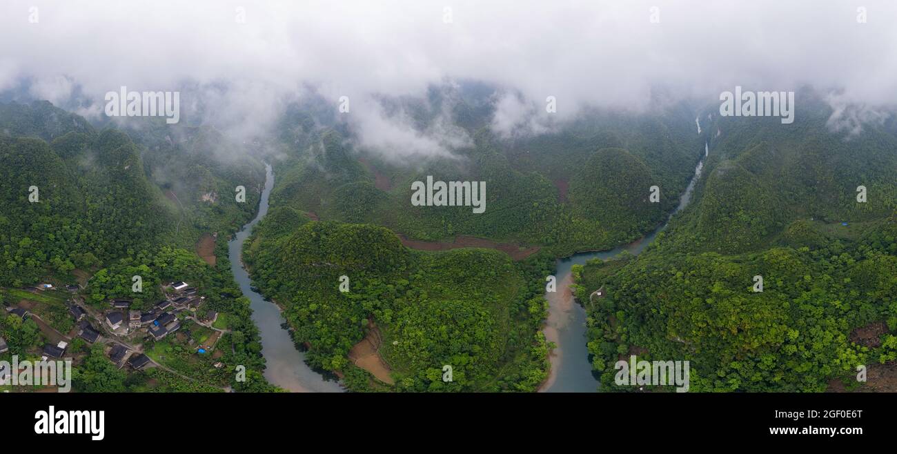 Guizhou ziyun county convex river scenery Stock Photo - Alamy