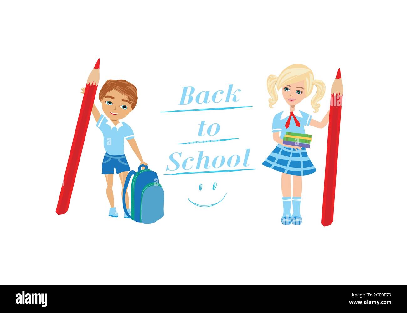 Back to school banner with happy kids Stock Vector Image & Art - Alamy