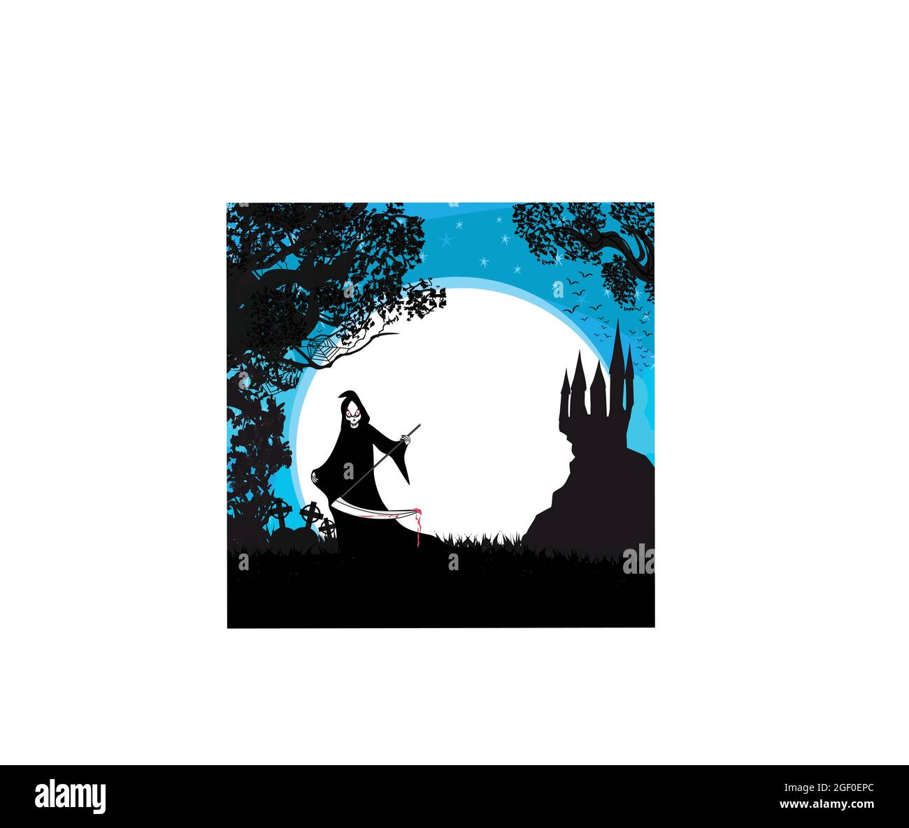 Halloween Grim Reaper Frame with space for text Stock Vector Image ...