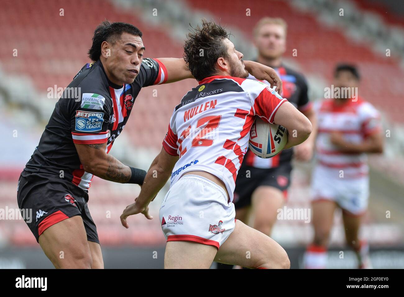 Leigh, England - 22 August 2021 - Ken Sio (2) of Salford Red Devils ...