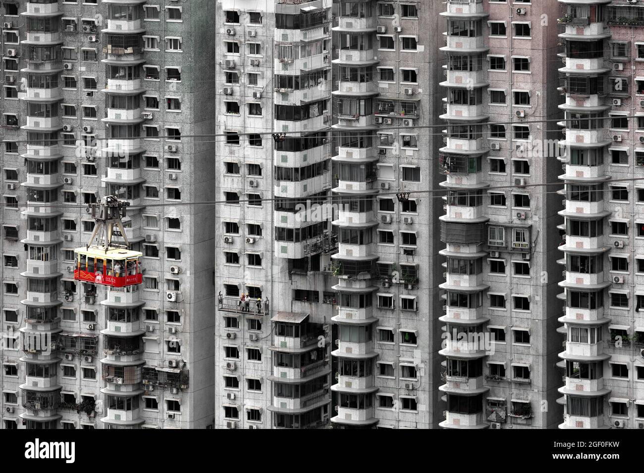 Chongqing urban architecture - Yangtze river cableway Stock Photo - Alamy