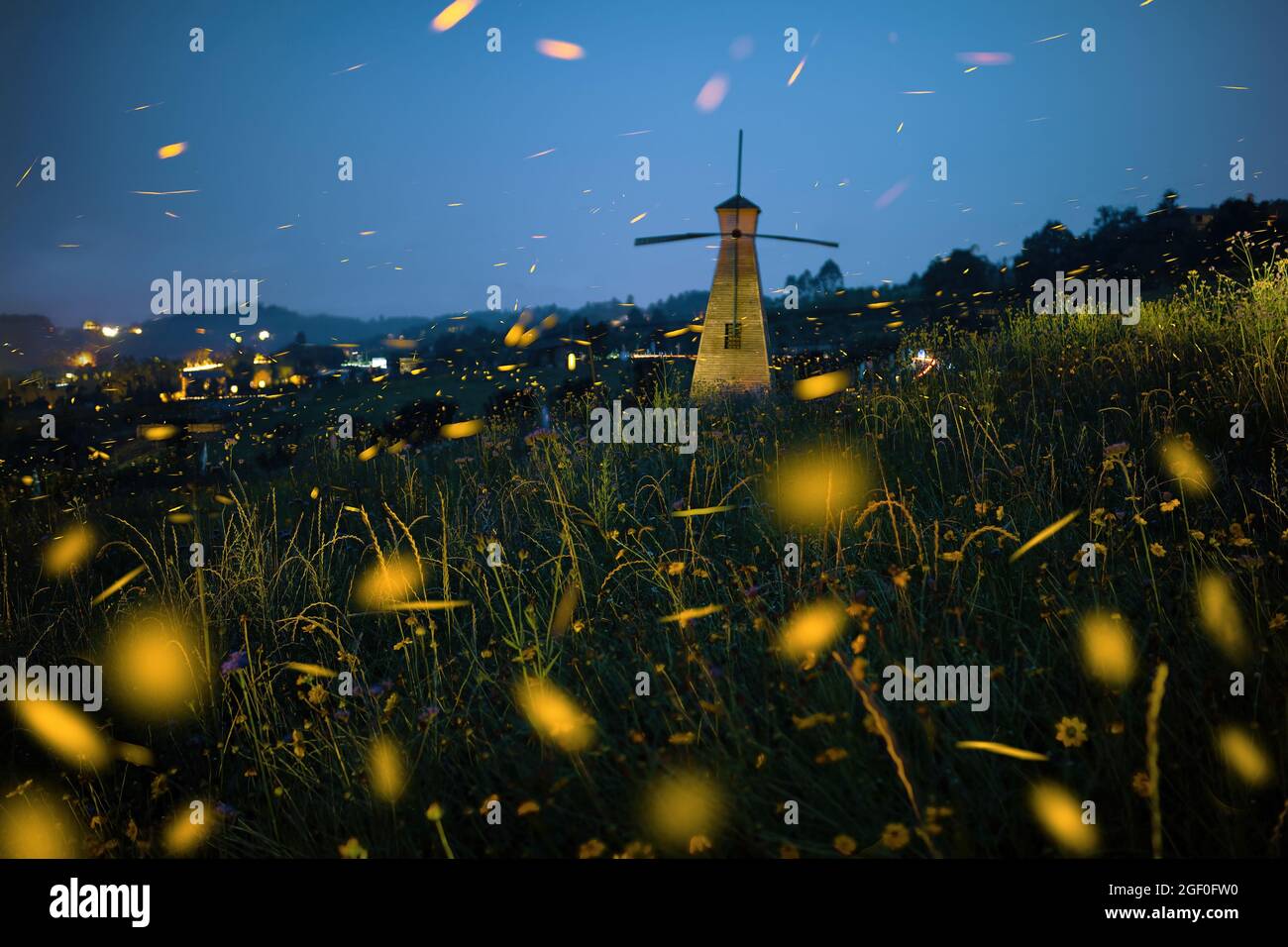 Chongqing countryside - fireflies Stock Photo - Alamy