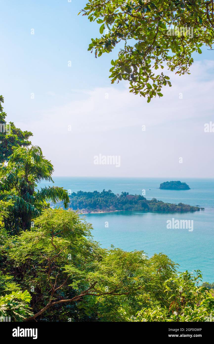 tropical sea landscape with greenery of the jungle island of Chang ...