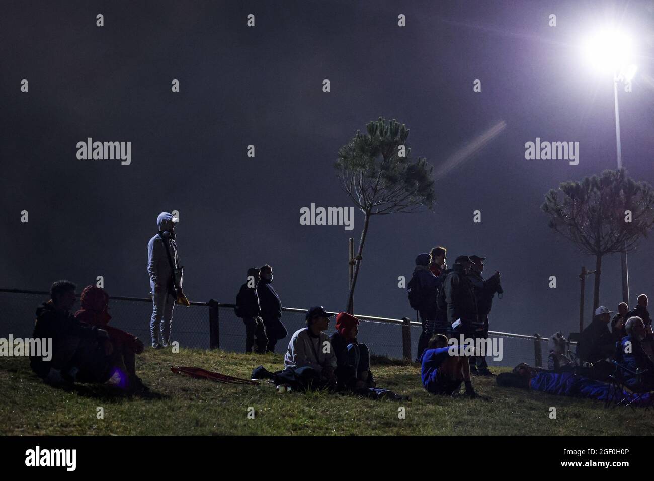 Spectators at night during the 24 Hours of Le Mans 2021, 4th round of ...