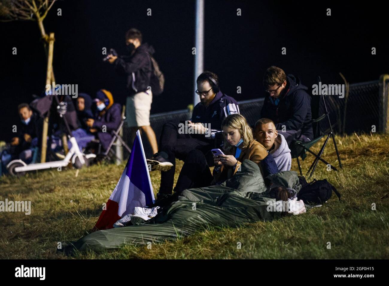 Spectators at night during the 24 Hours of Le Mans 2021, 4th round of ...