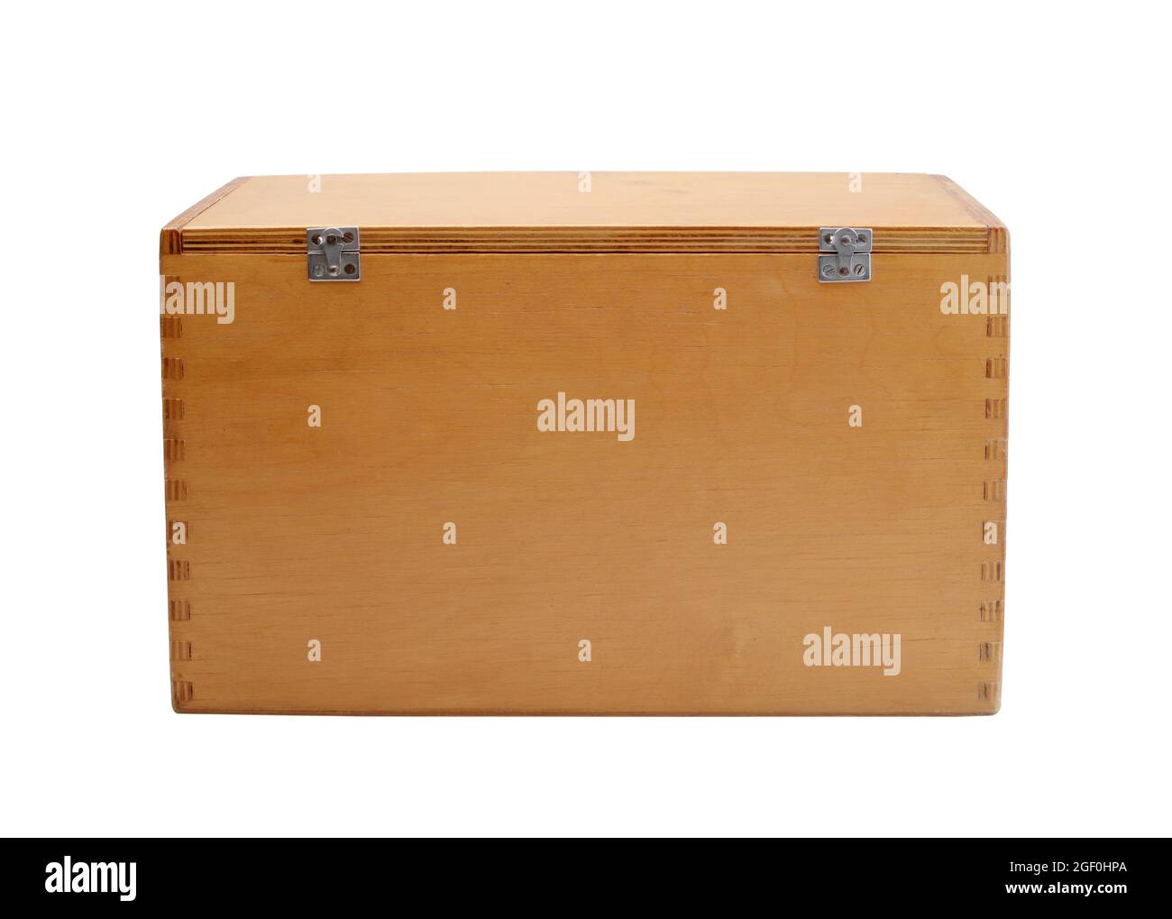 Old closed wooden box isolated on white Stock Photo - Alamy