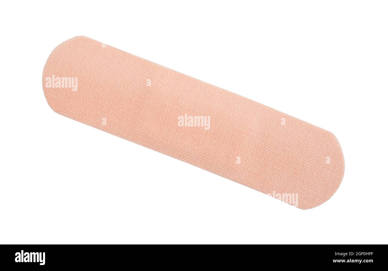 Strip of medical plaster isolated on white. Top view Stock Photo - Alamy