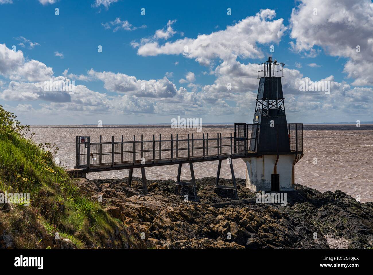 The Portishead Point Lighthouse with the Bristol Channel in the ...