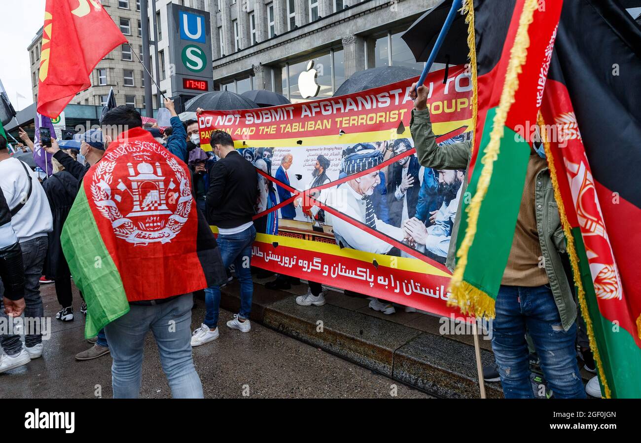 Hamburg, Germany. 22nd Aug, 2021. Afghans demonstrate against the ...