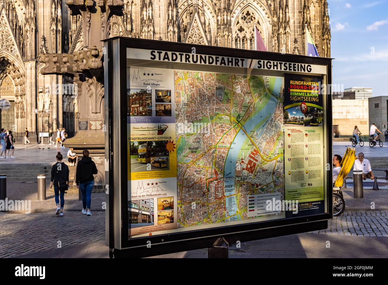 Map of Cologne in the city center - CITY OF COLOGNE, GERMANY - JUNE 25 ...