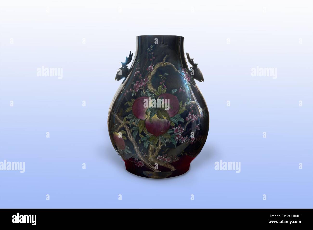 Qing qianlong year with blue pomelo fu lu shou wen deer head statue ...