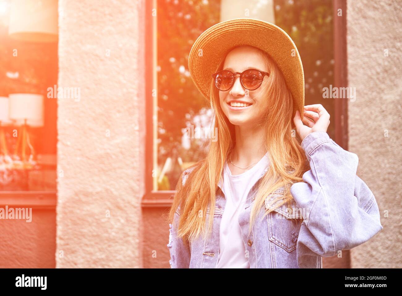 Pretty girl outdoors. Caucasian real people. Single female person Stock ...