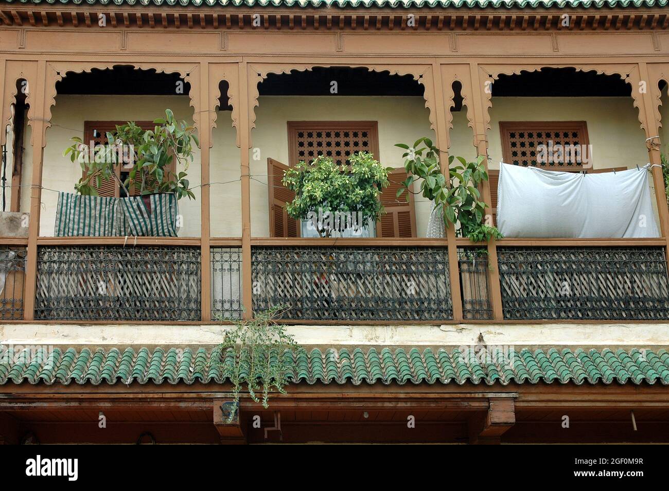 Traditional windows and balconies in the spiritual city of Morocco ...