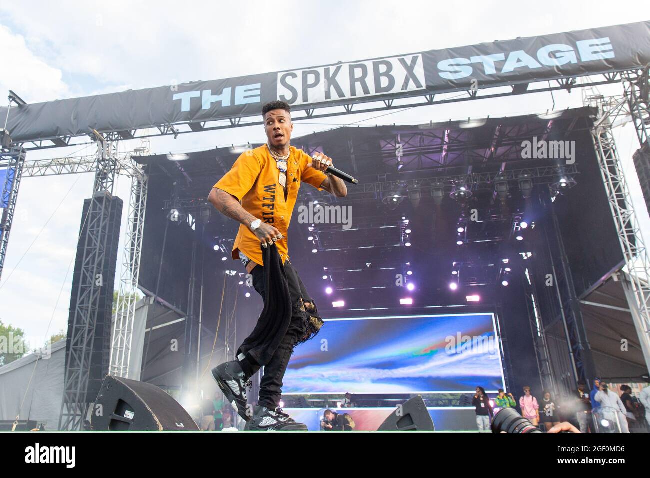 Blueface (Jonathan Porter) during the Lyrical Lemonade Summer Smash ...