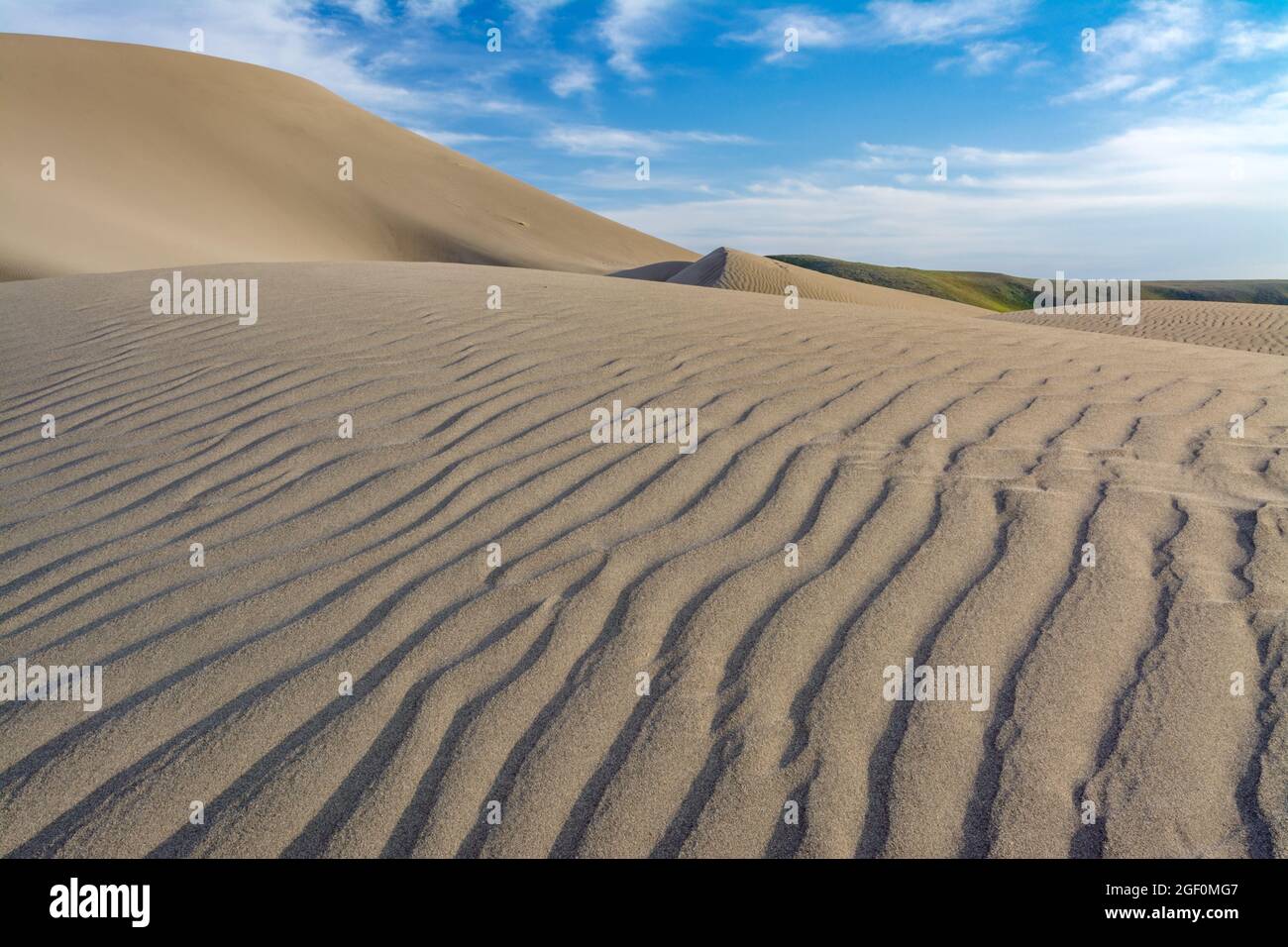 Beautiful dunes of sand with ripples and hills Stock Photo - Alamy