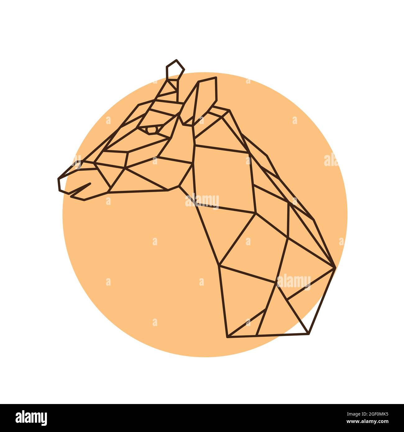Geometric head of a giraffe. Side view. Vector illustration Stock ...