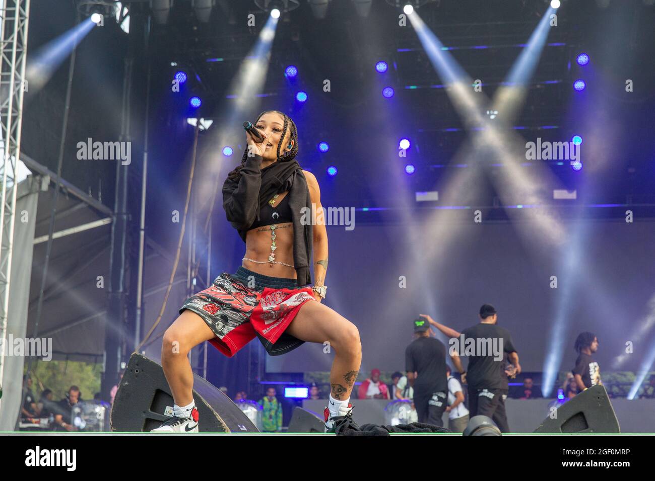 Rapper Coi Leray Collins during the Lyrical Lemonade Summer Smash Music ...