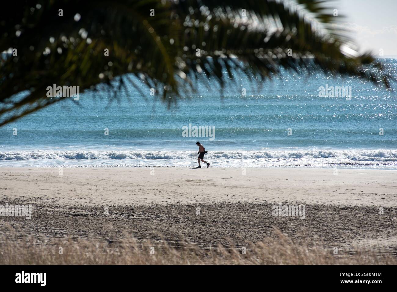 Silhouette of figure walking on a beach hi-res stock photography and ...