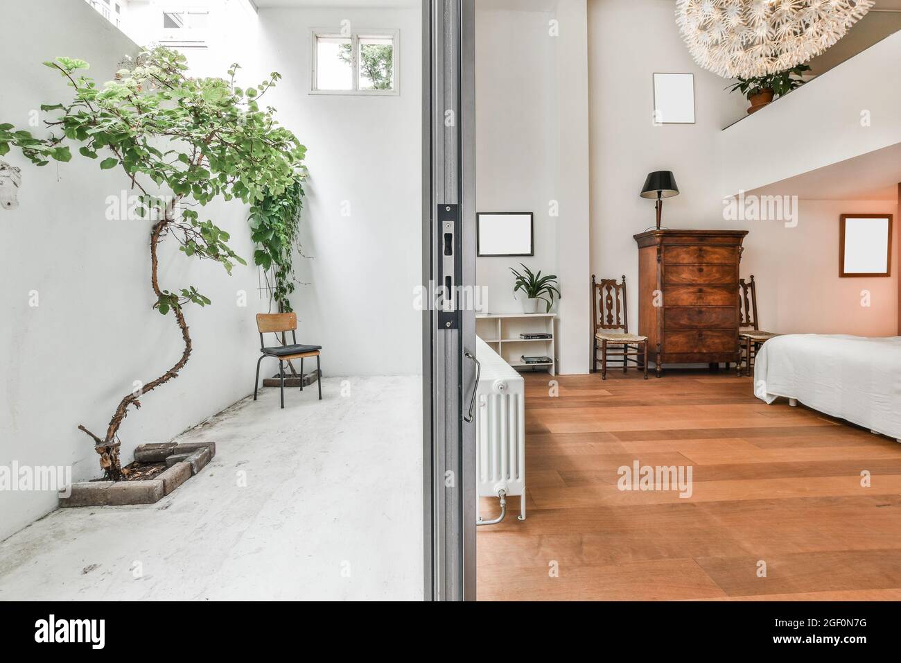 A modern apartment interior with a terrace Stock Photo - Alamy